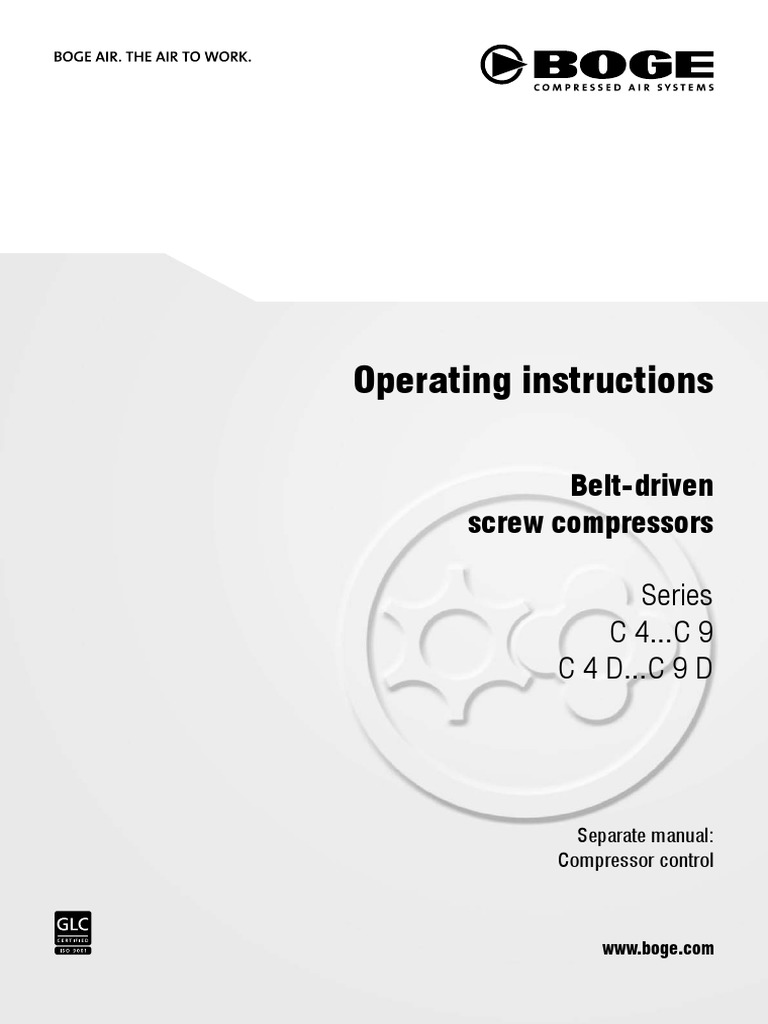 Boge C4... C9 Operating Instructions | PDF | Manufactured Goods | Gases