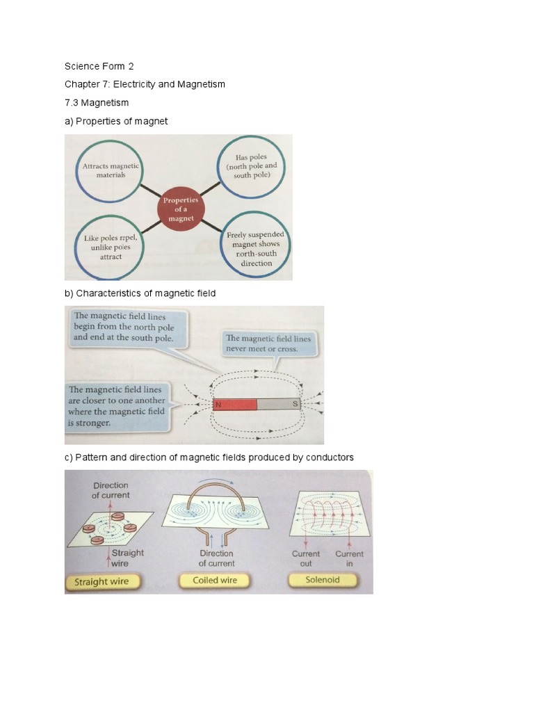 Notes Form 2 7.3 Magnetism | PDF | Magnetism | Electromagnetism