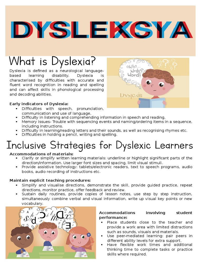 Dyslexia Summary Sheet | PDF | Dyslexia | Learning Methods