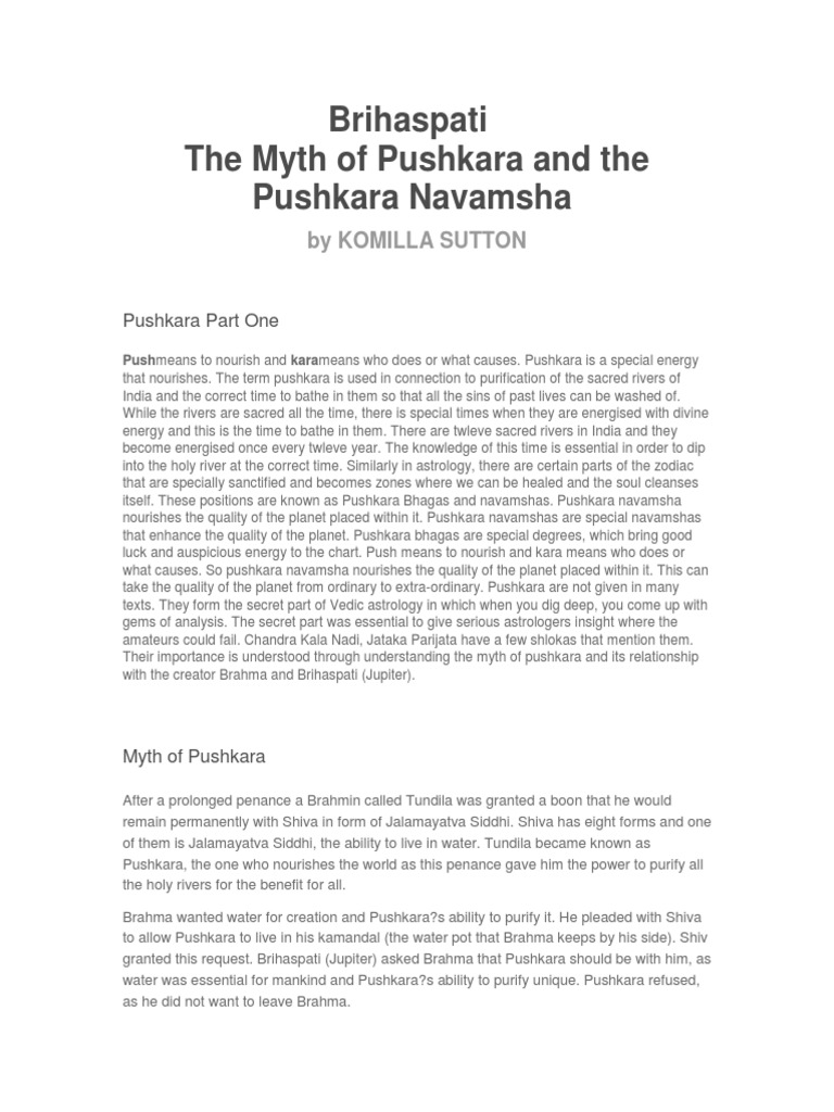 Understanding Pushkara Navamsa | PDF | Planets In Astrology | Hindu ...