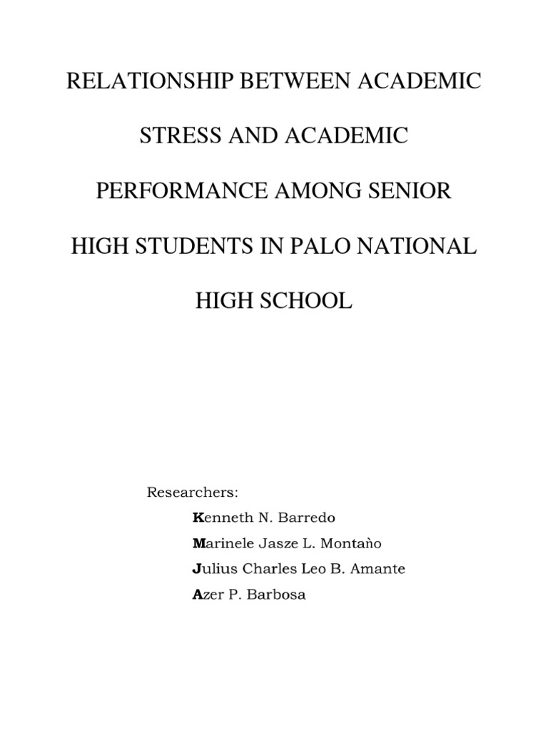 Relationship Between Academic Stress and Academic Performance Among ...