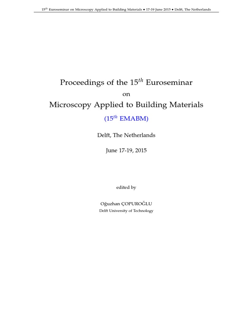 15th Euroseminar On Microscopy Applied To Building Materials | PDF | Scanning Electron ...