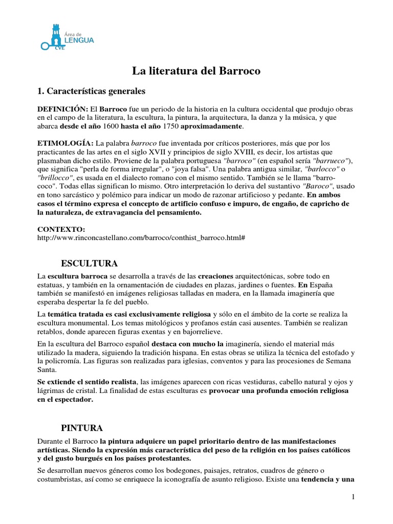 Introduccion Barroco | PDF | Pinturas | Barroco