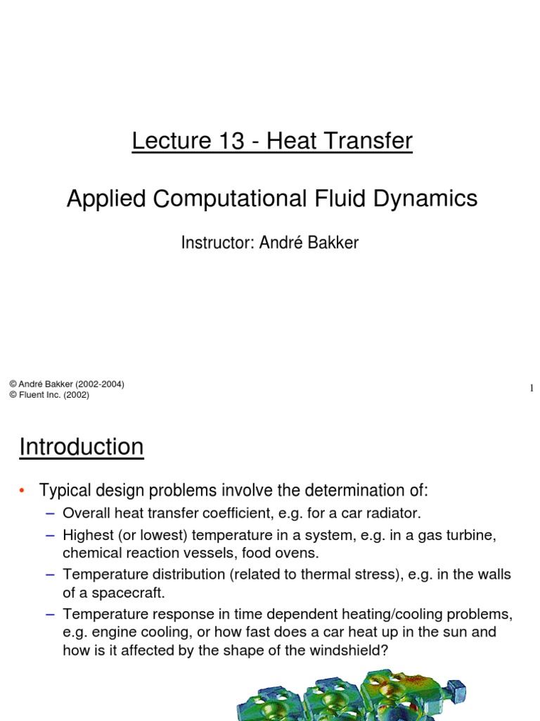 Lecture 13 - Heat Transfer Applied Computational Fluid Dynamics | PDF ...