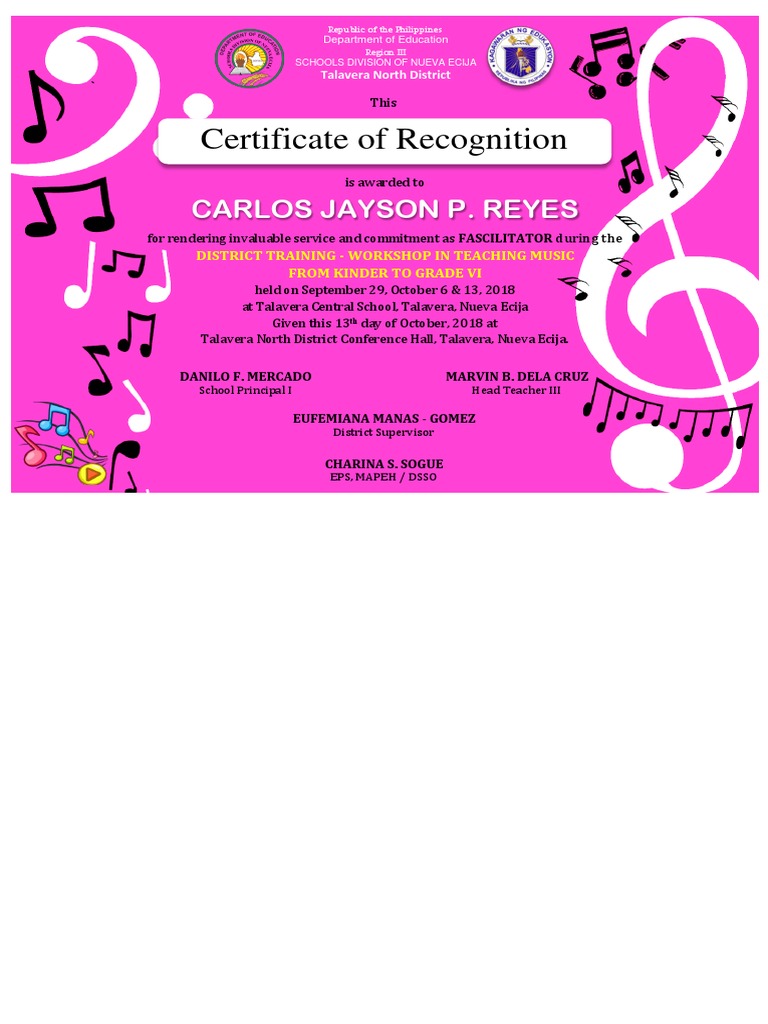 4-Certificate Music Facilitator | PDF