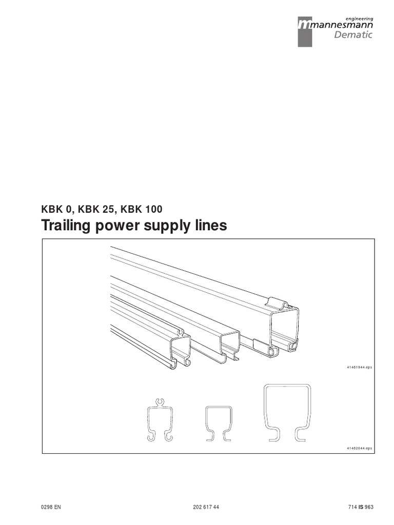 Trailing Power Supply Lines: KBK 0, KBK 25, KBK 100 | PDF | Tram ...