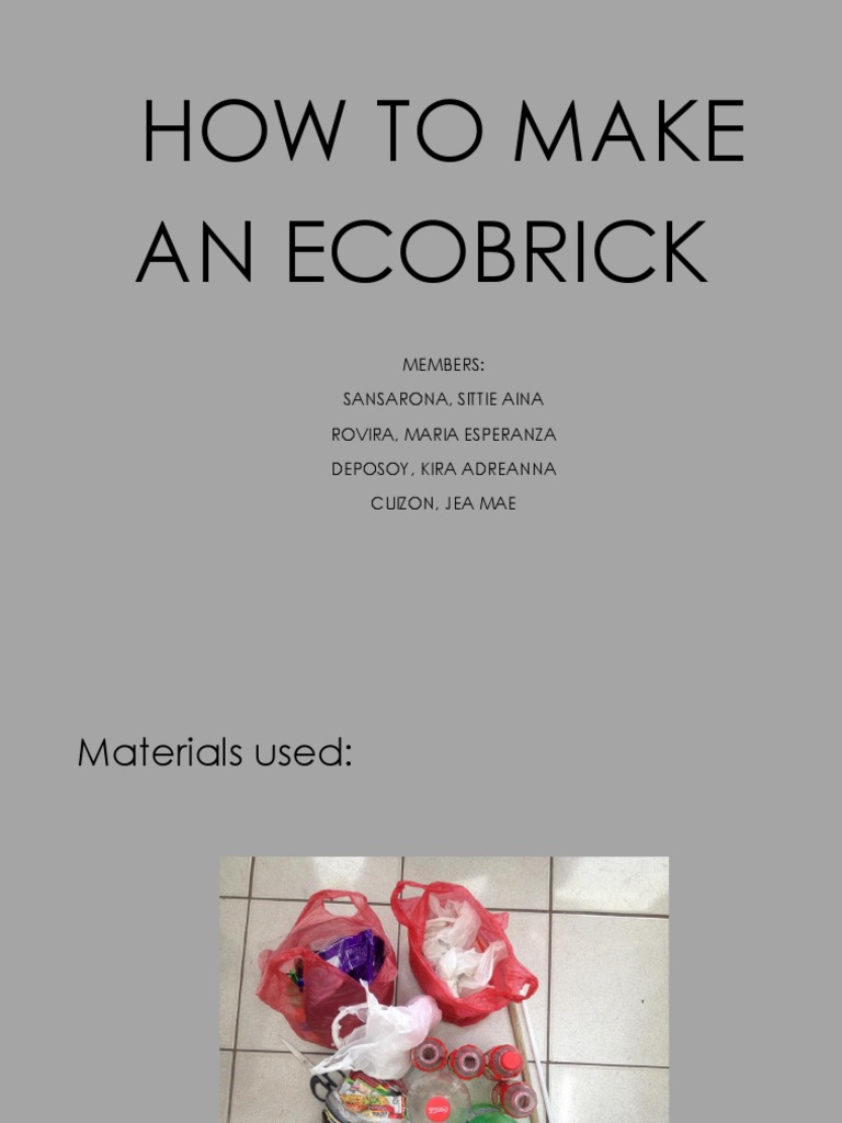 How to Make an Ecobrick Guide | PDF