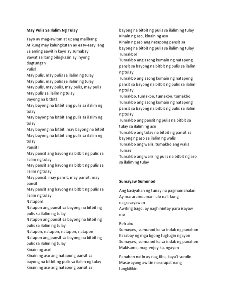 Folk Songs Lyrics | PDF