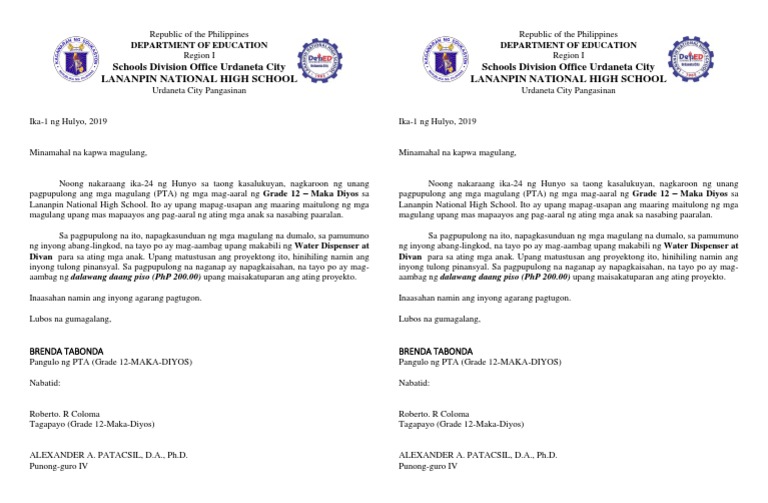 Letter Pta Project | PDF