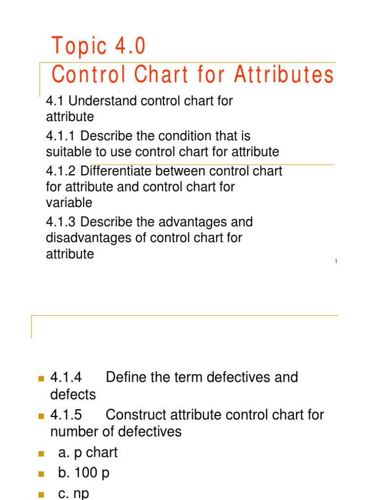 Topic 4.0-Control Chart For Attributes | PDF | Analysis | Statistics