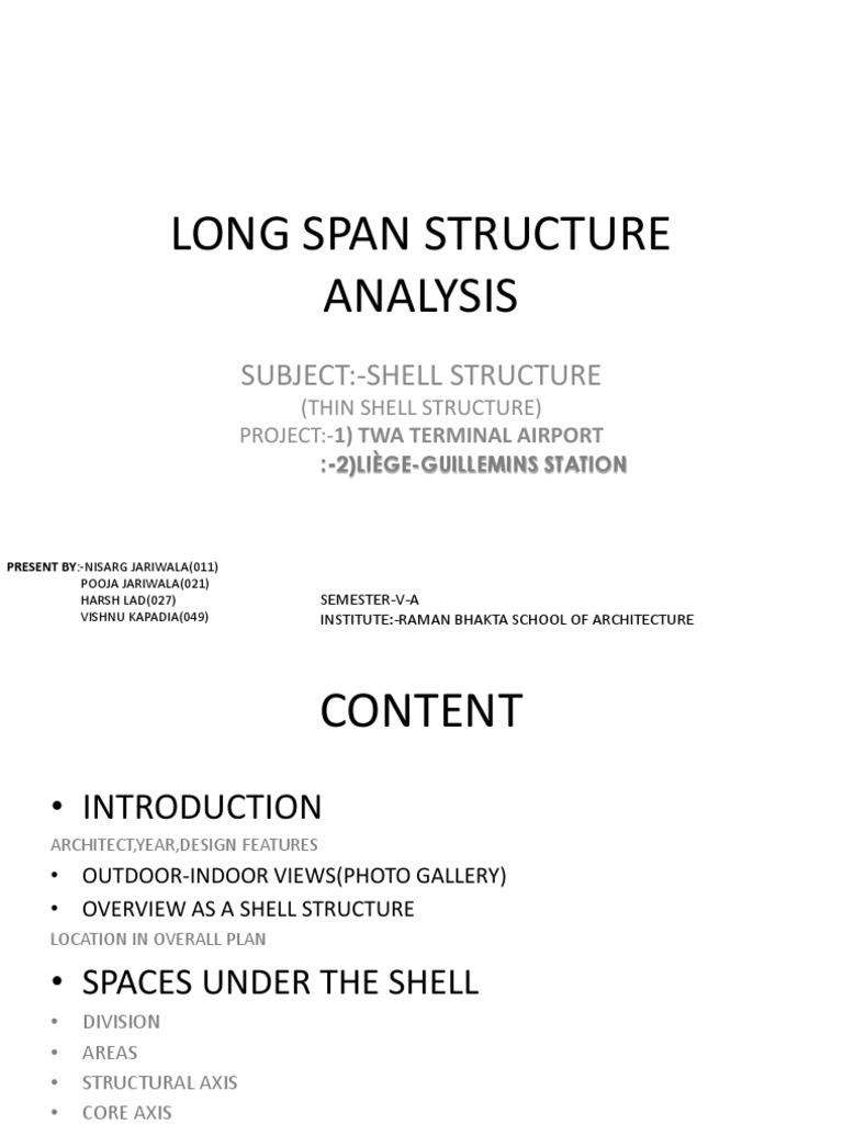 TWA Terminal: Shell Structure Analysis | PDF | Beam (Structure) | Column