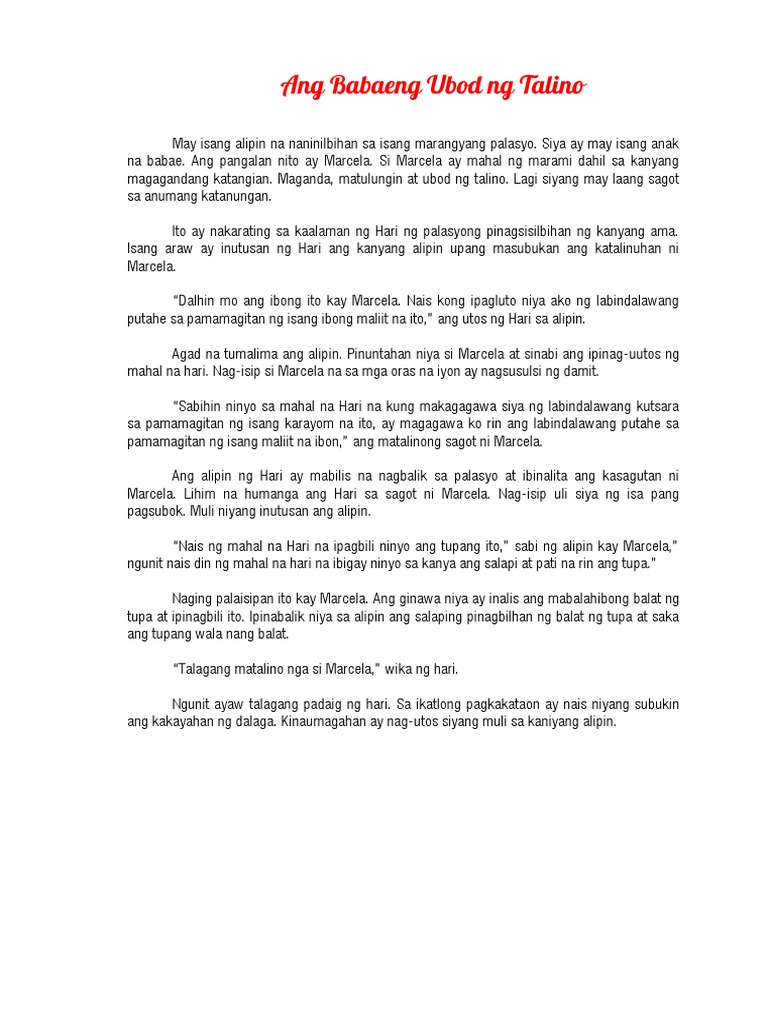 Ang Babaing Ubod NG Talino | PDF
