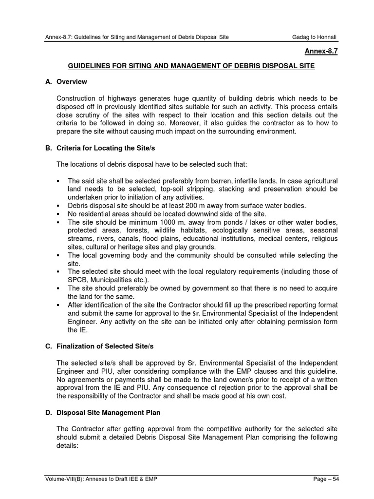 Debris Disposal Plan | PDF | Plants | Soil