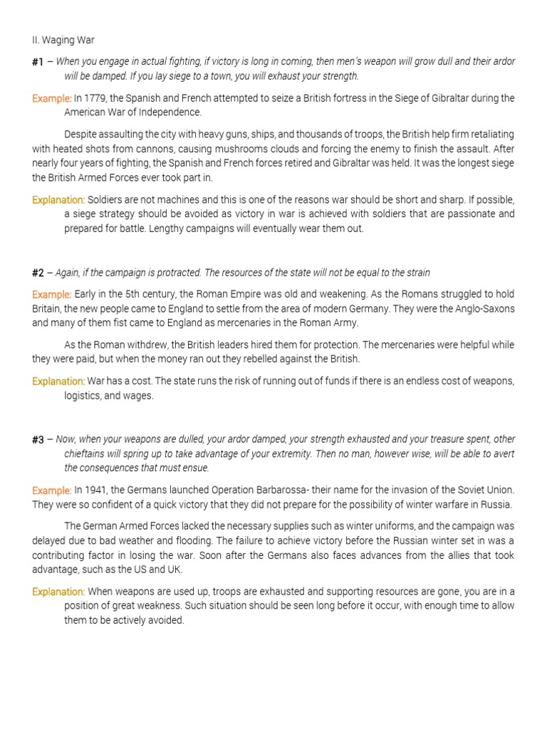 II. Waging War | PDF | Military | Warfare