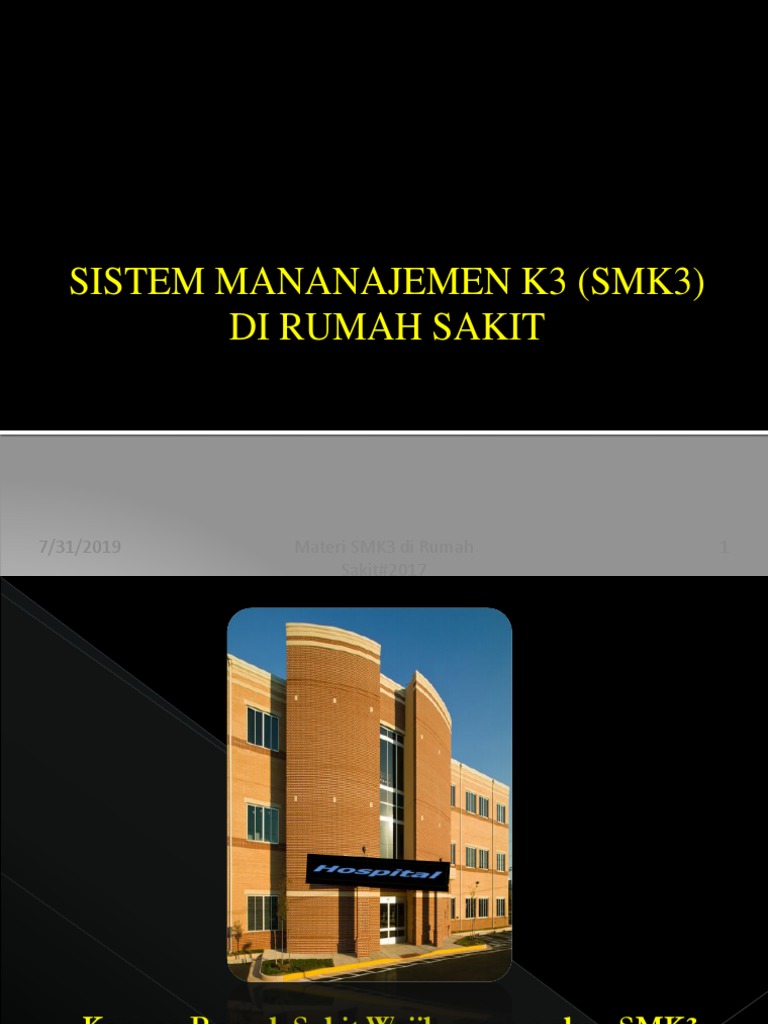 SMK3 Rumah Sakit: Implementasi dan Manfaat | PDF
