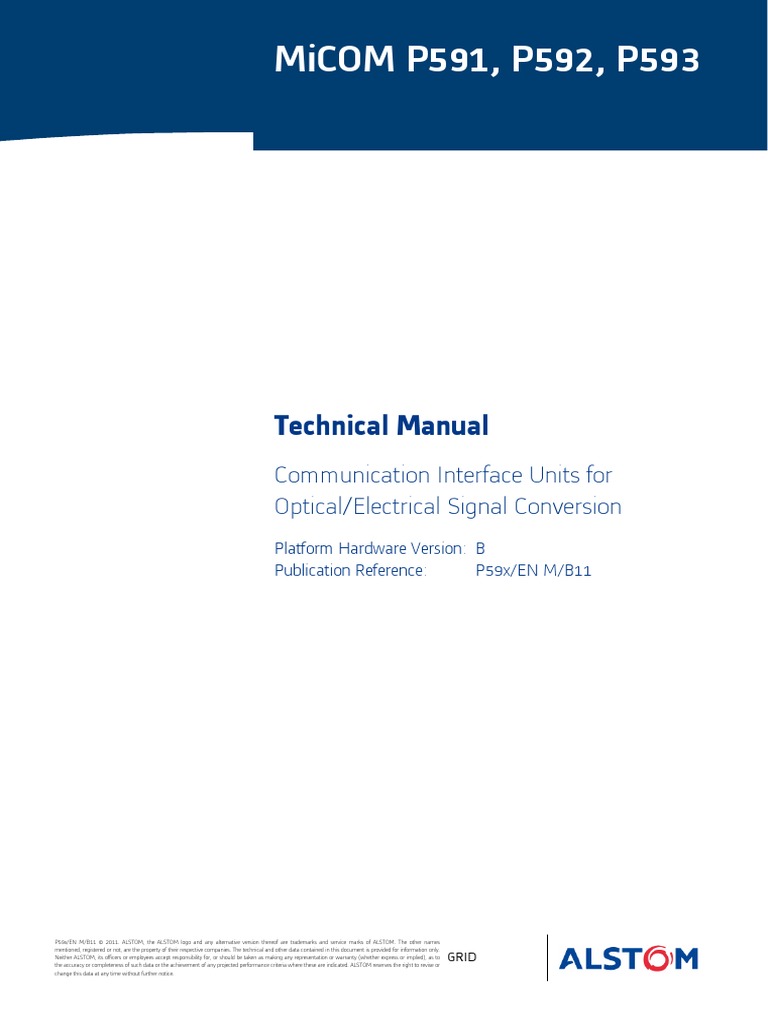 Micom P591, P592, P593: Technical Manual | PDF | Fuse (Electrical ...