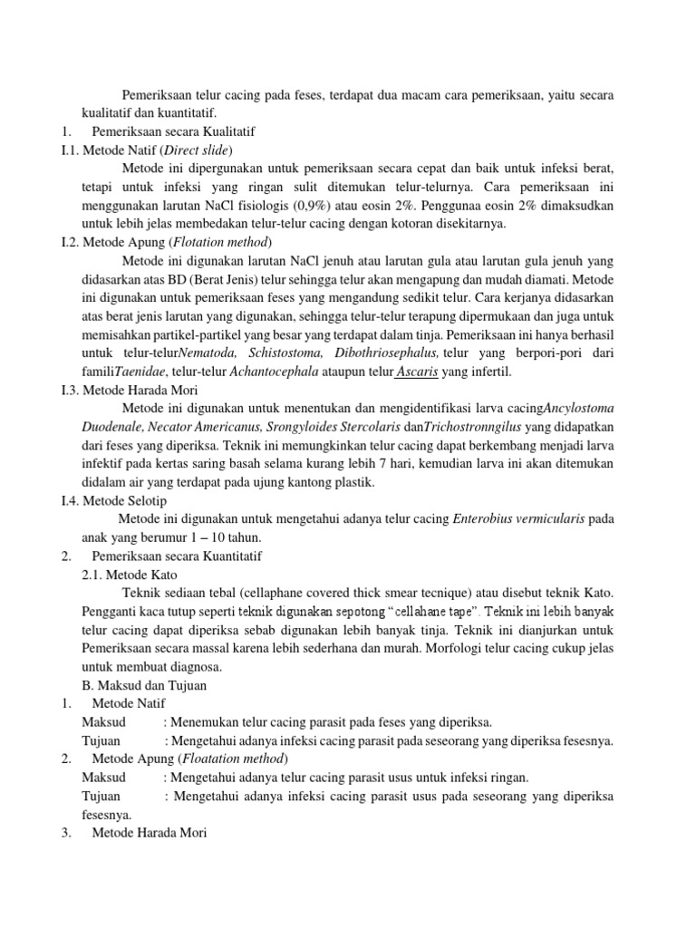 Pemeriksaan Tinja | PDF