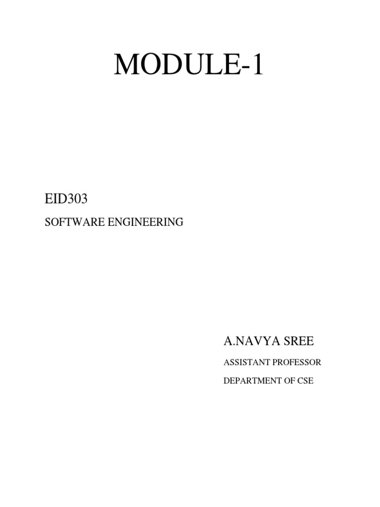 Module-1: Software Engineering | PDF | Software Development | Software ...