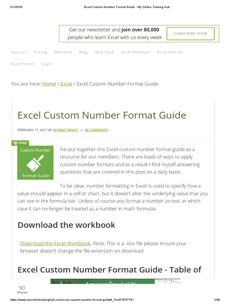 Excel Custom Number Format Guide | PDF | Microsoft Excel | Fraction (Mathematics)