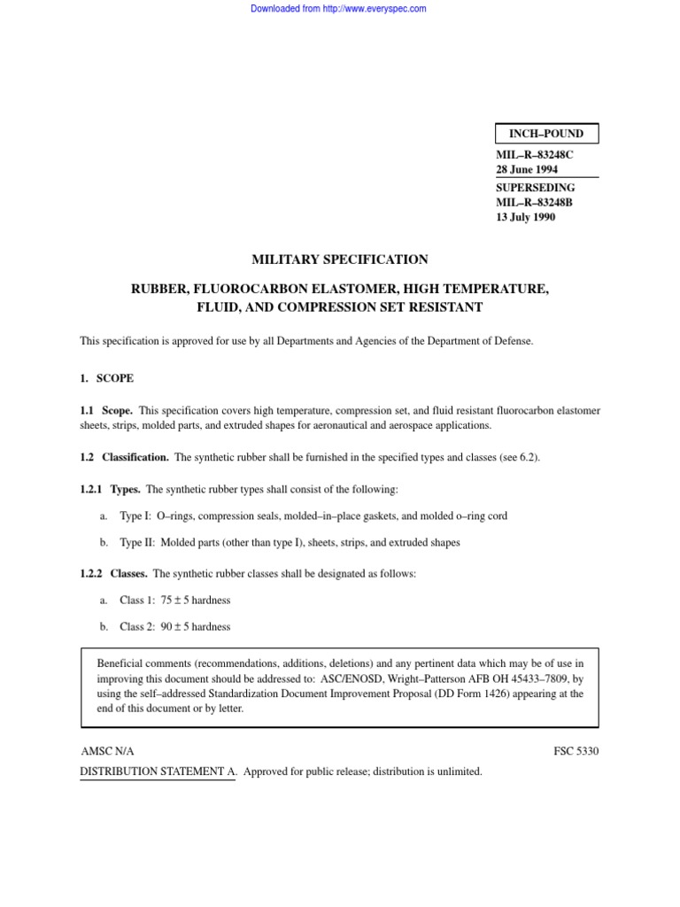 Mil R 83248C | PDF | Packaging And Labeling | Ultimate Tensile Strength