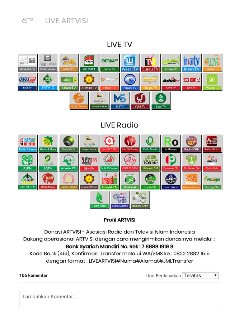 Live Streaming TV dan Radio Islam | PDF