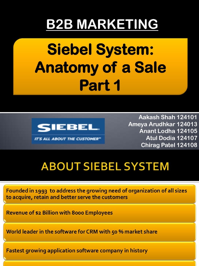 Siebel System Anatomy of A Sale Part 1 | PDF