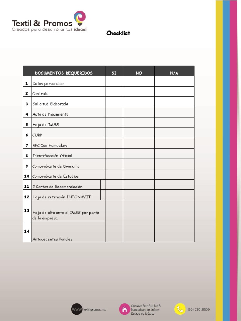 Check List Textil | PDF