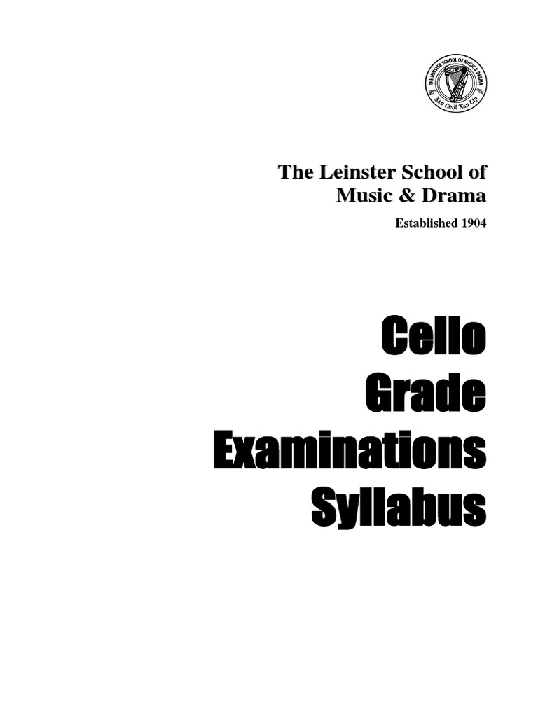 Leinster Cello Exam Syllabus Overview | PDF | Scale (Music) | Music Theory