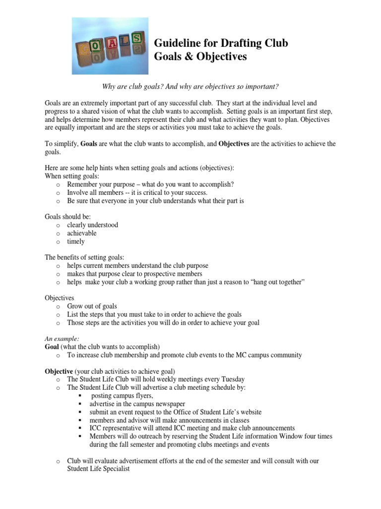 Guidelines For Drafting Goals and Objectives | PDF | Goal | Applied Psychology