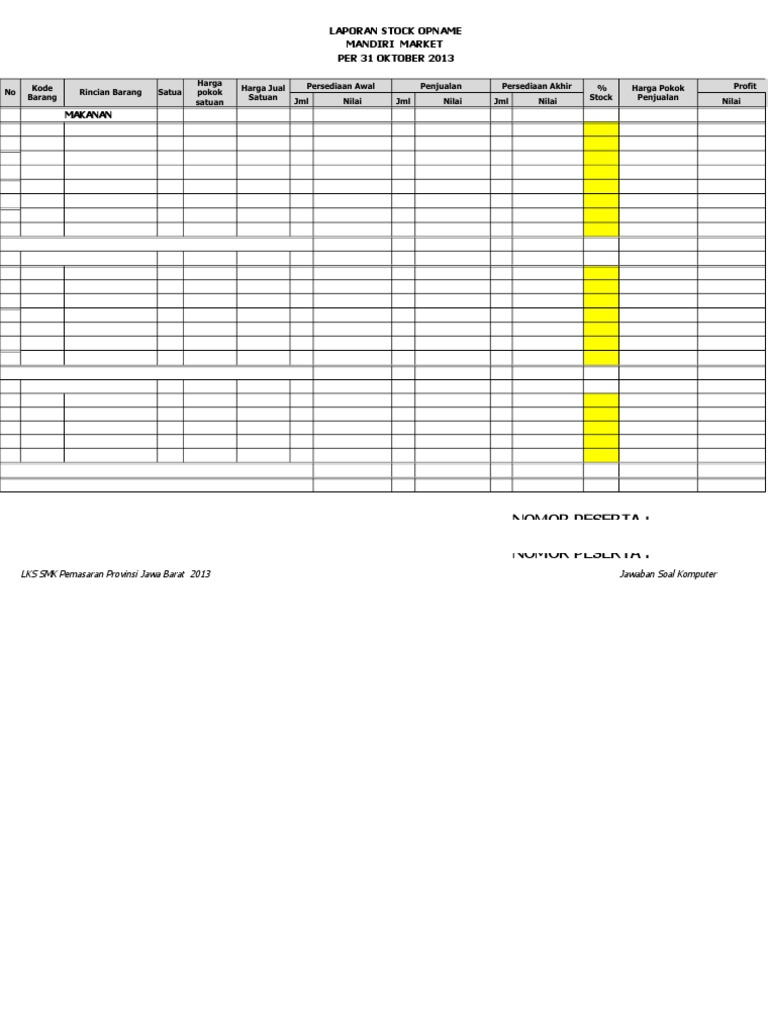 Format Stock Opname | PDF