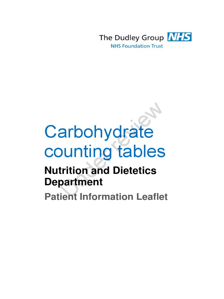 Carbohydrate Counting Tables V1 A4 UR | Download Free PDF ...