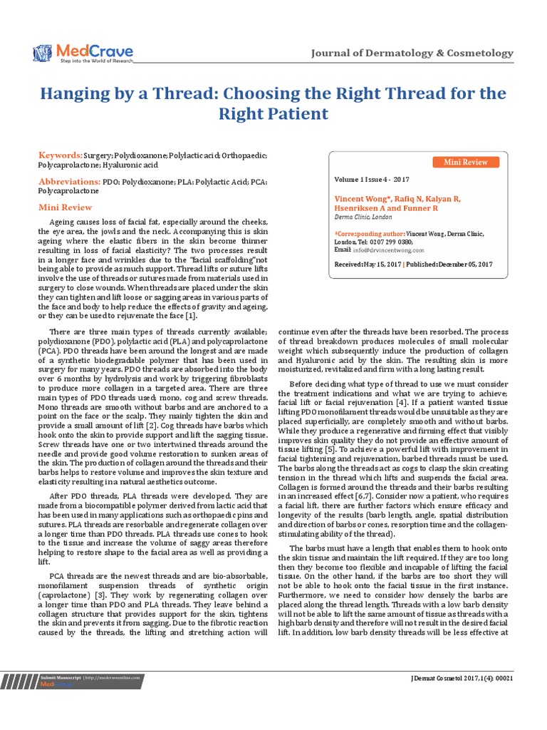 Hanging by A Thread: Choosing The Right Thread For The Right Patient ...