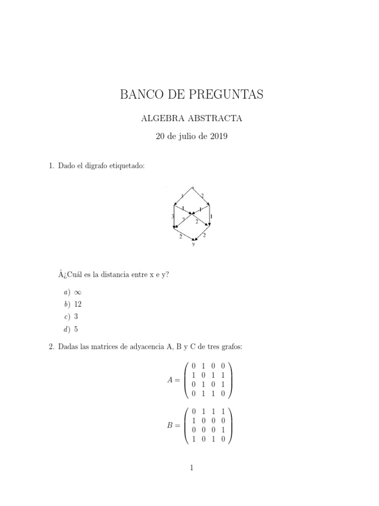 Algebra Abstracta | PDF | Teoría de grafos | Vértice (teoría de grafos)