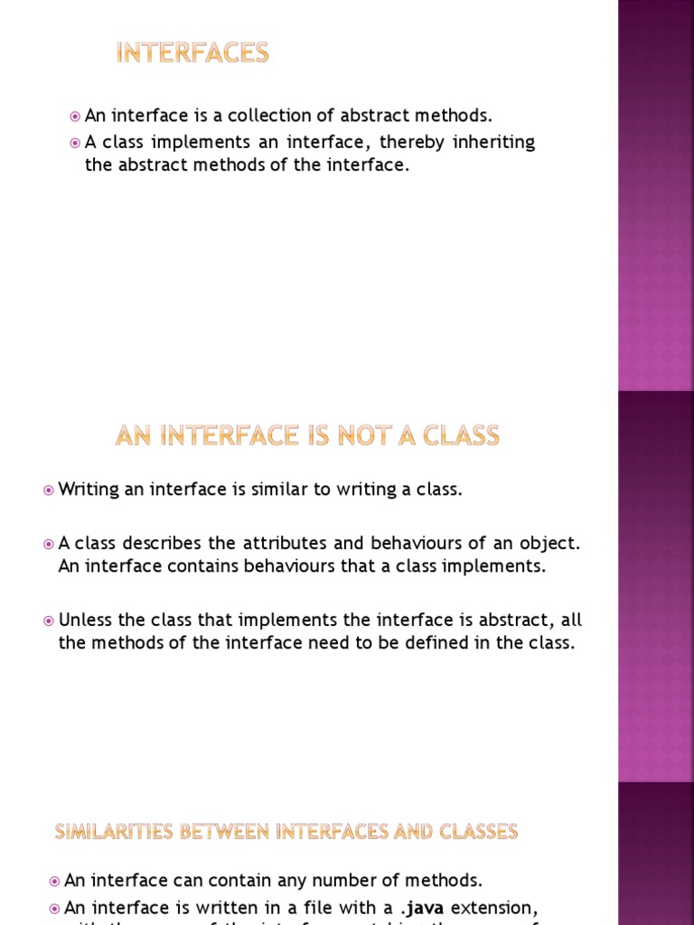Lect 23 - 24 - Interfaces (Tick+) | PDF | Class (Computer Programming ...