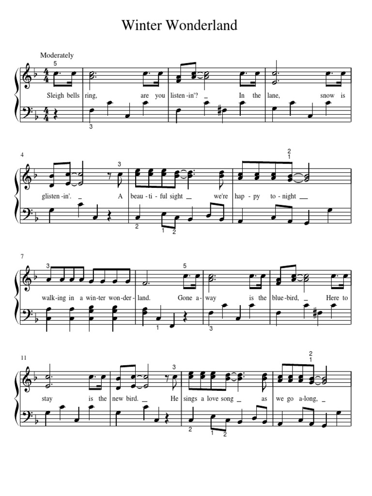 Winter Wonderland: Moderately | PDF | Songs