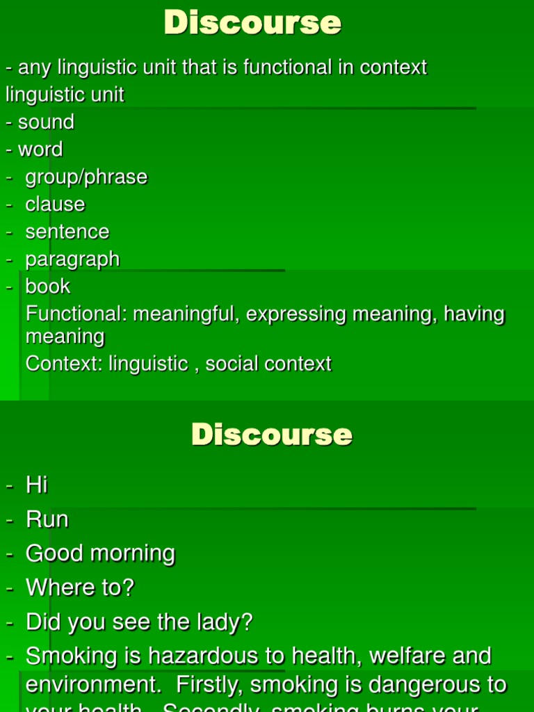 Discourse Analysis, BS. | PDF | Semantics | Discourse