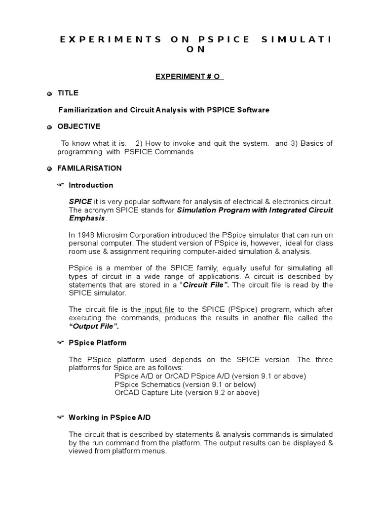 EE 391 PSpice | PDF | Spice | Electrical Engineering