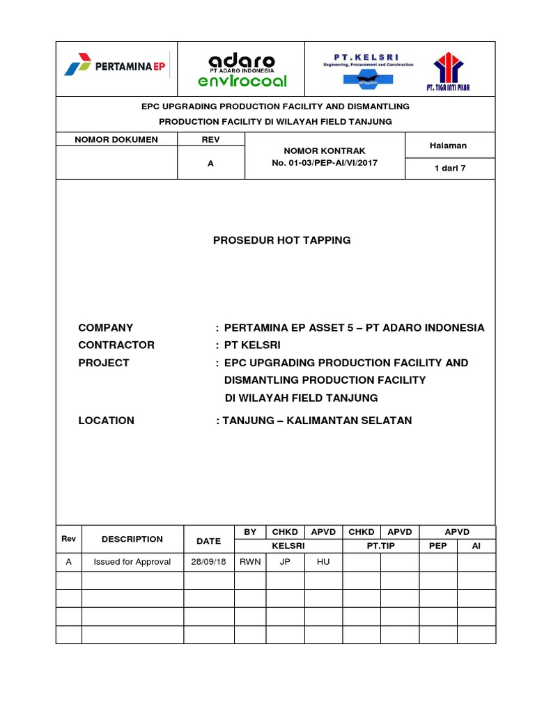 Procedure Hot Tapping | PDF
