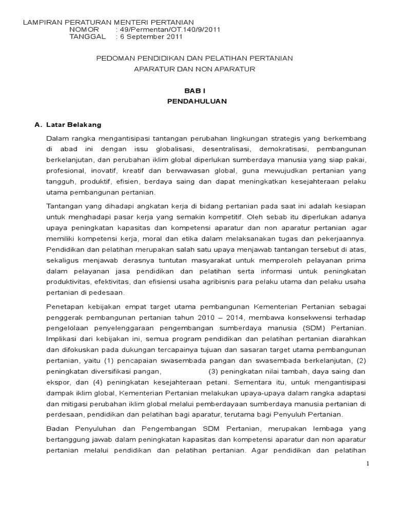 Permentan No 49 Tahun 2011 | PDF