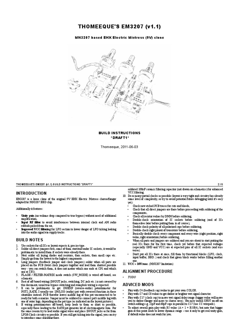 Electric Mistress Diy MN3207 | PDF | Printed Circuit Board | Electronic ...