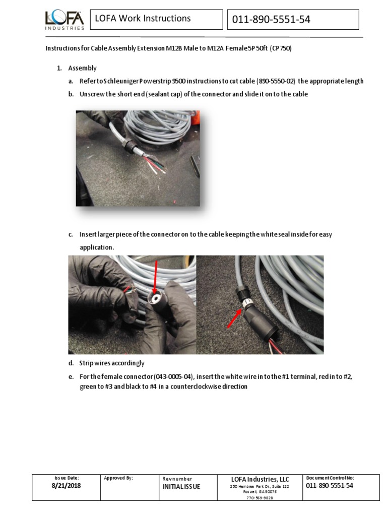 LOFA Work Instructions: Issue Date: Approved By: Document Control No ...