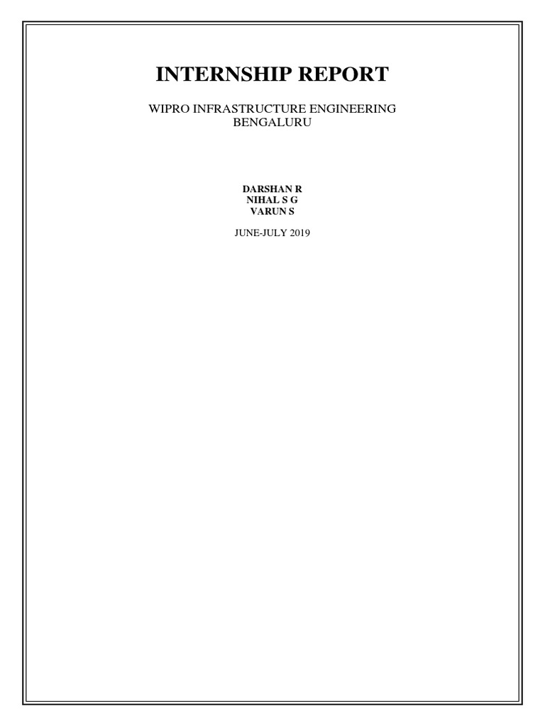 Internship Report: Wipro Infrastructure Engineering Bengaluru | PDF ...