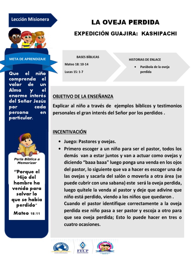 Parábola de la Oveja Perdida para Niños | PDF | Oveja | Amor