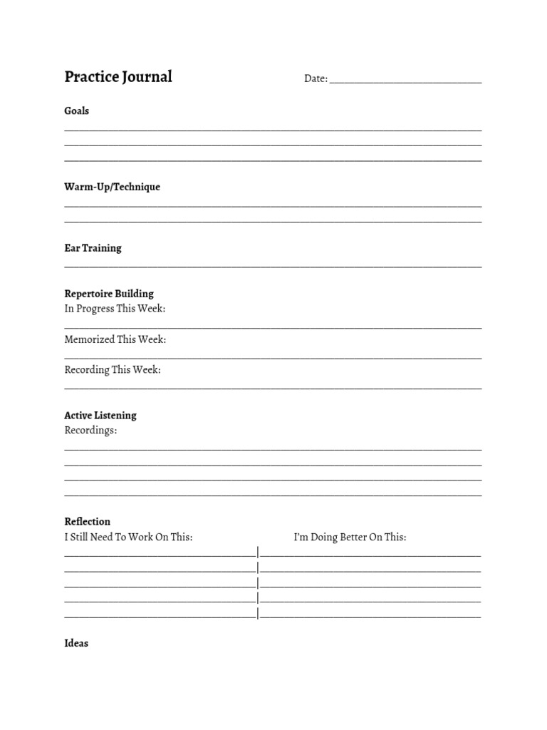 Music Practice Journal Template | PDF | Career & Growth