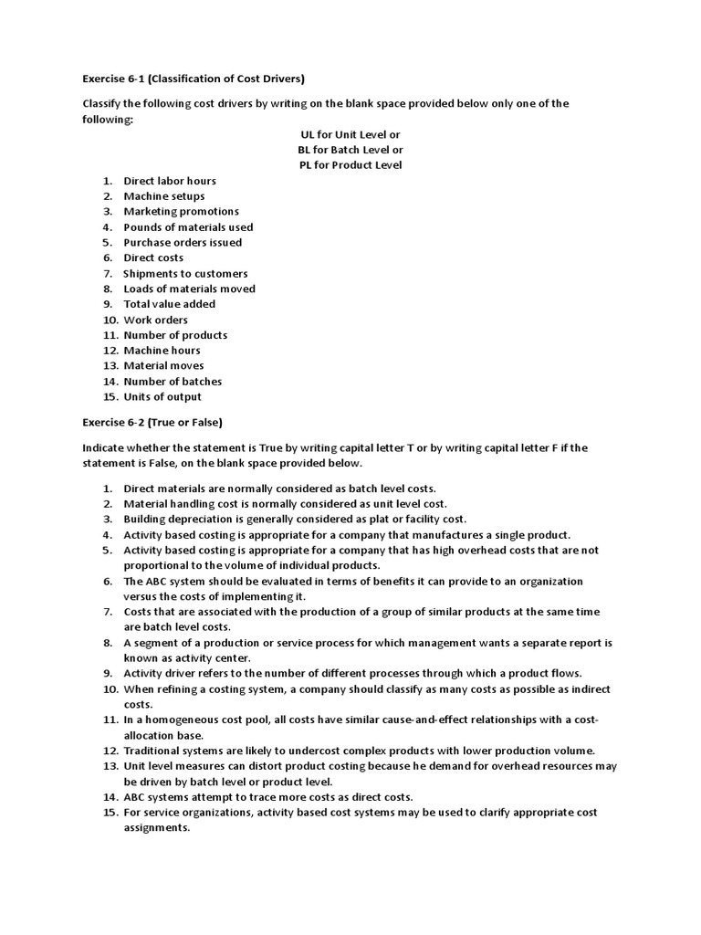 Classifying Cost Drivers in ABC Systems | PDF | Cost | Business Economics