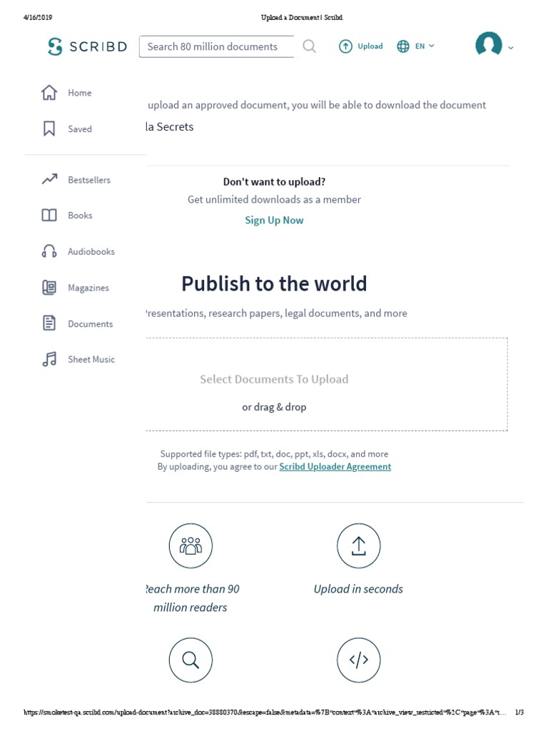 Upload A Document - Scribd PDF | PDF | Scribd | Online Services