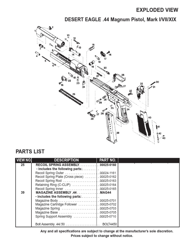 Desert Eagle 44 | PDF | Projectiles | Weapon Design