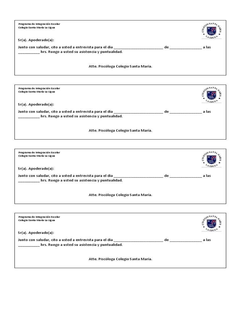 Cita Apoderado | PDF