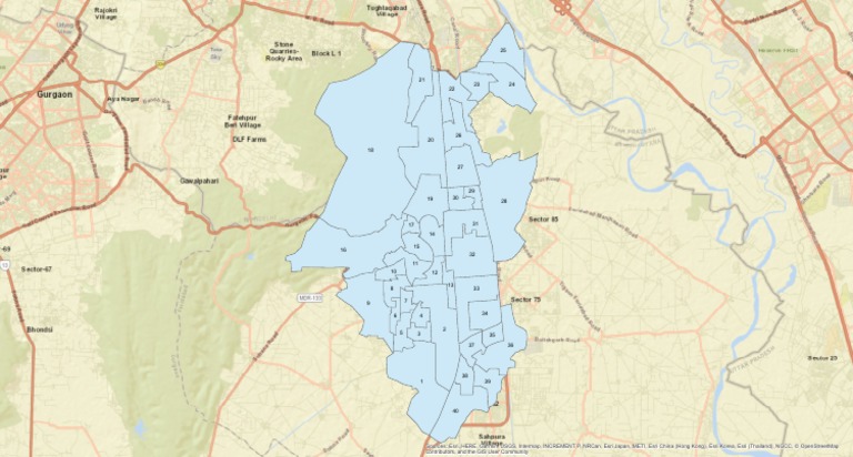 Ward Map Gis Faridabad | PDF