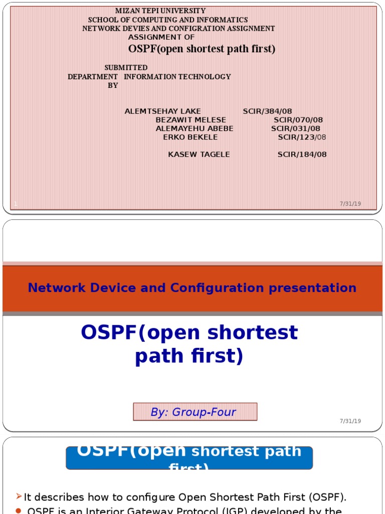 OSPF (Open Shortest Path First) OSPF (Open Shortest Path First ...